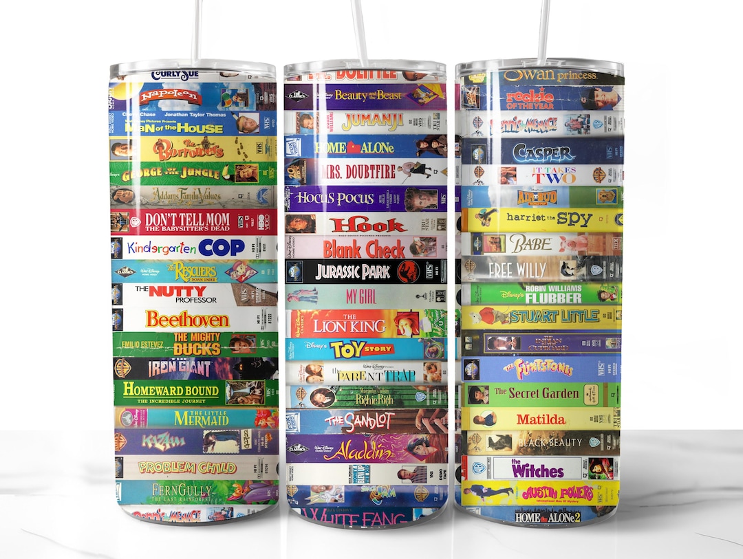 90s Kids Movie VHS Tumbler Wrap Design 90s Animation PNG Tumbler Wrap ...