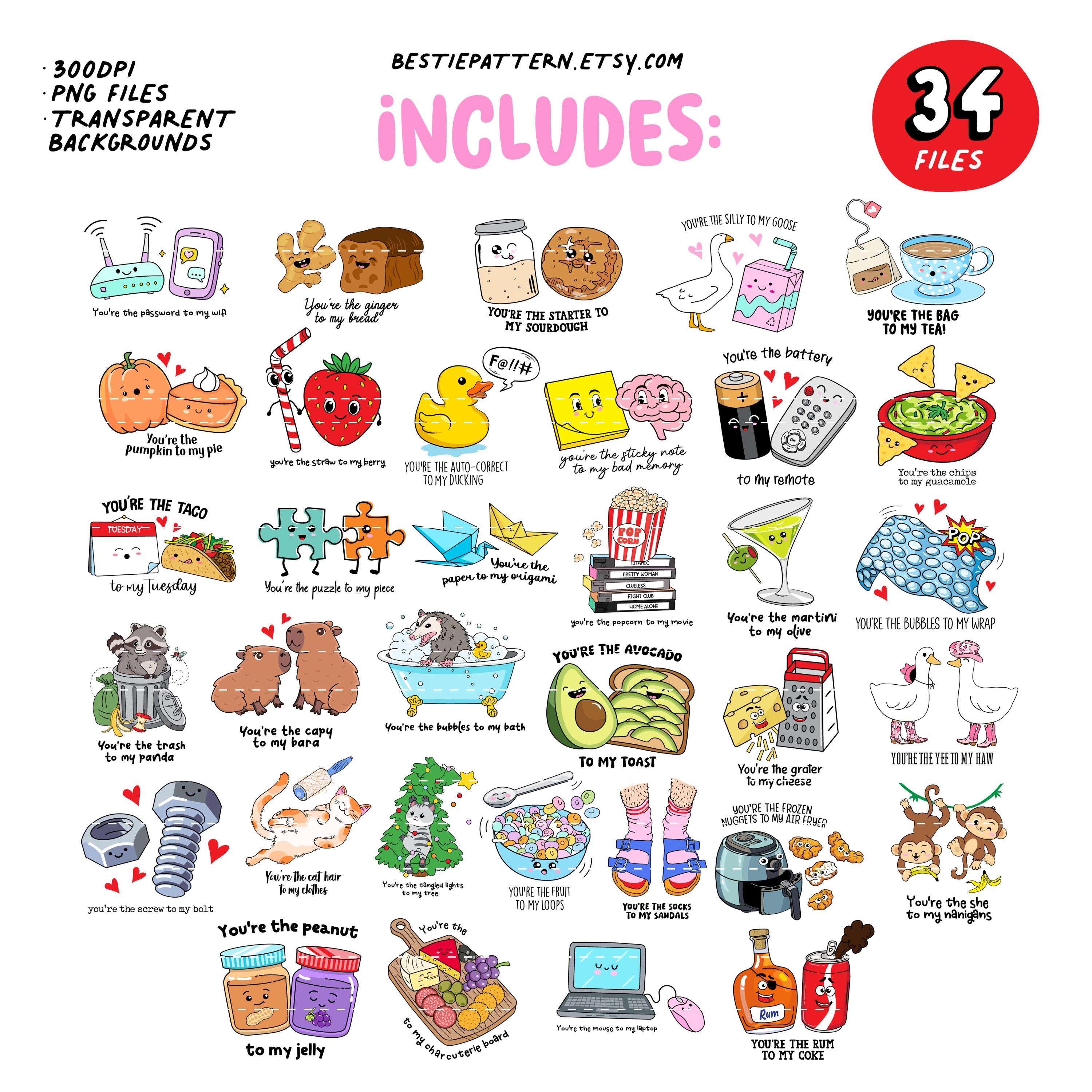 Funny Pairs Puns Bundle PNG Sublimation Clipart Corny Quotes Funny ...
