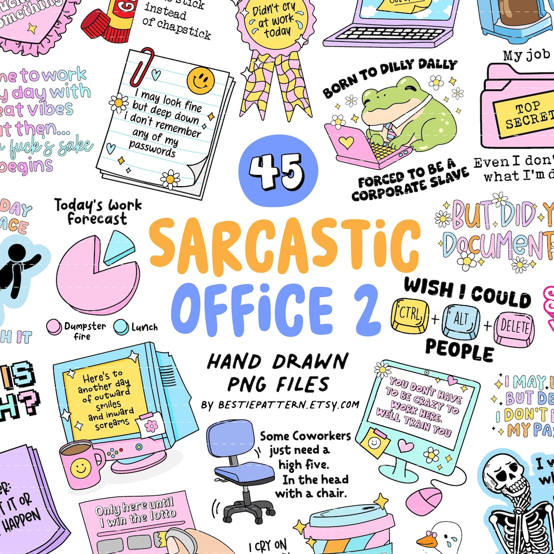 Sarcastic Office PNG Bundle Snarky Sarcastic Sayings Quotes Sublimation ...