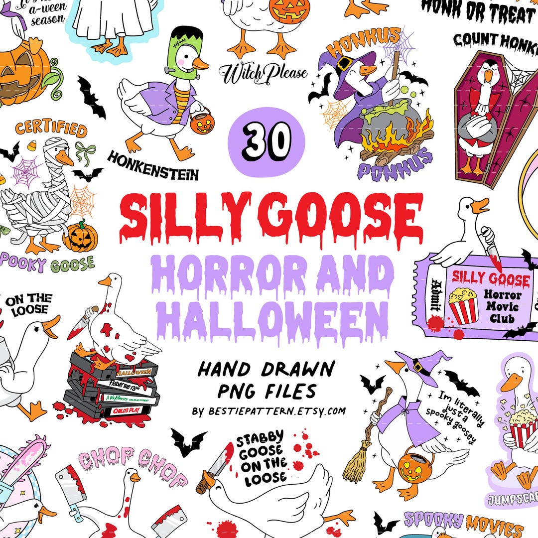 Silly Goose Halloween PNG Bundle Silly Goose Horror PNG Bundle Silly ...