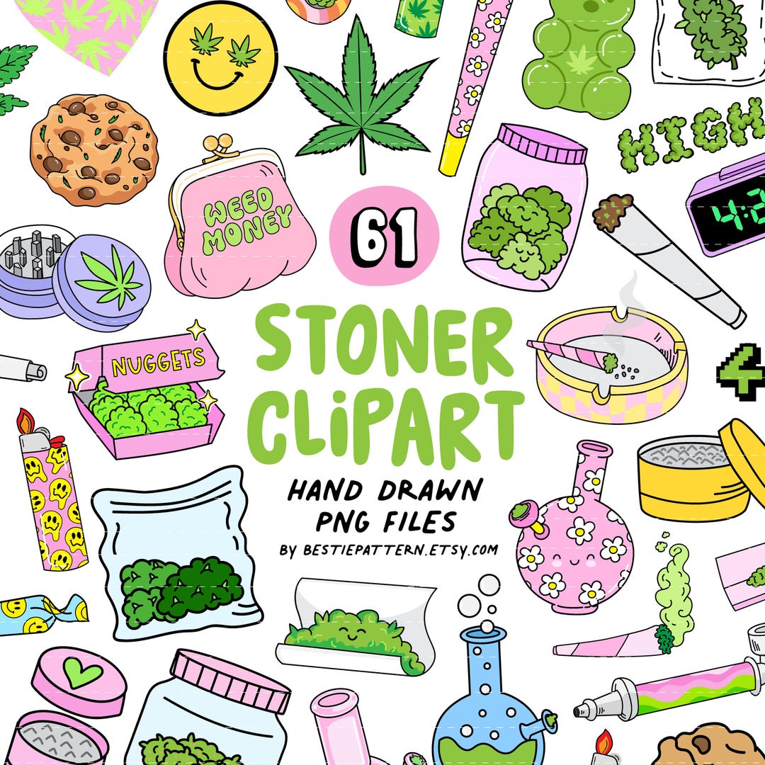 Stoner PNG Bundle Stoner Girl Stoner Babe Clipart Sublimation Cannabis ...
