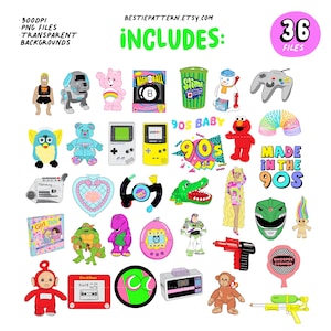 90s Toys Bundle, 90s Sublimation Designs, 90s Clipart, 90s Toys, 90s ...