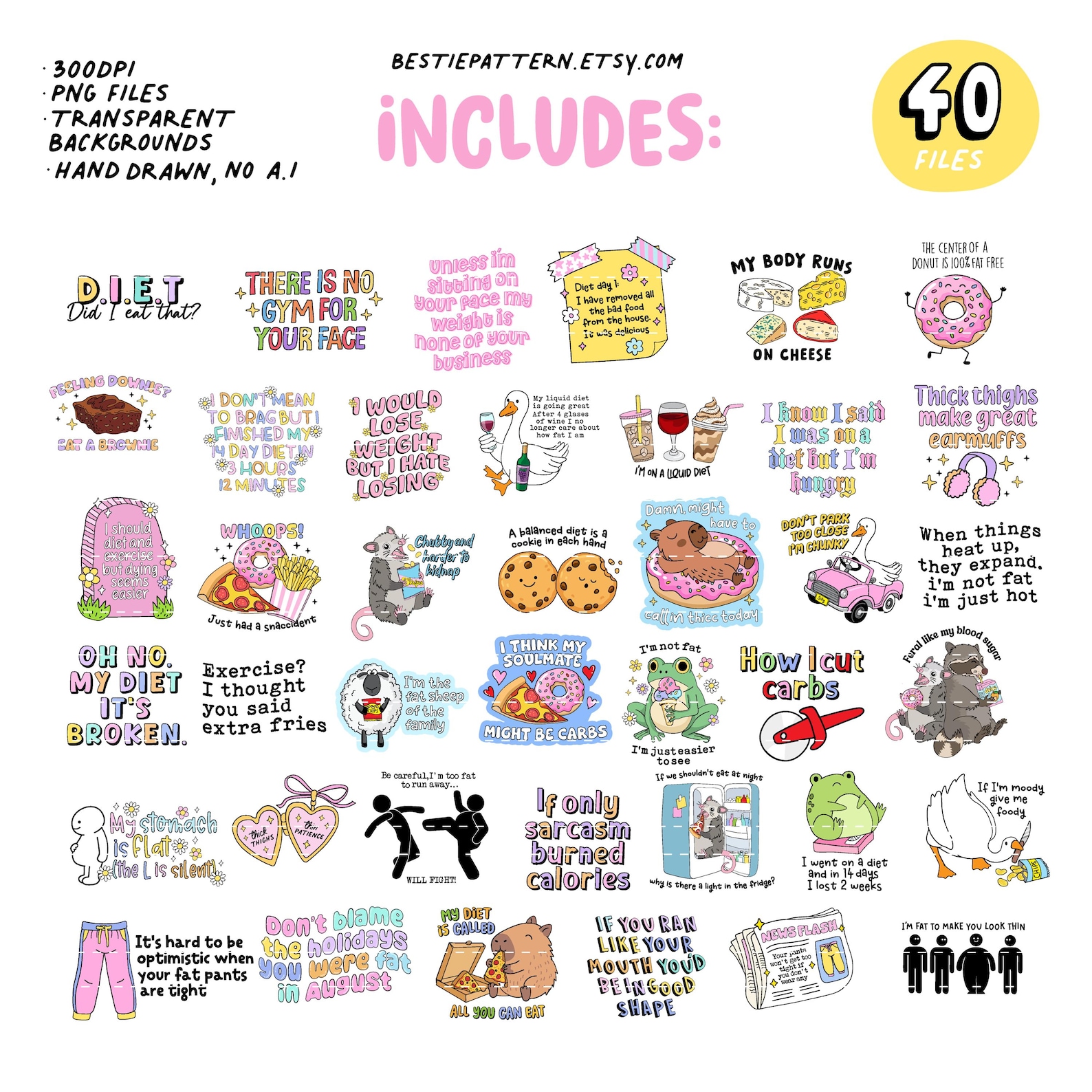 Diet Sarcastic PNG Bundle Snarky Sarcastic Sayings Funny Diet Quotes ...