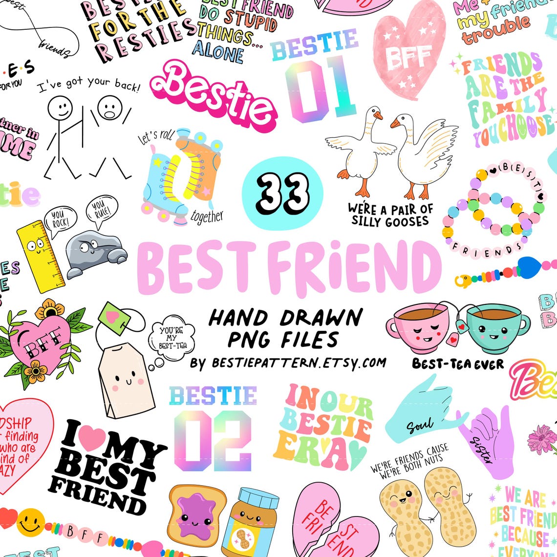 Bestie Bundle, Bestie Sublimation Designs, Bestie Clipart, Best Friends ...
