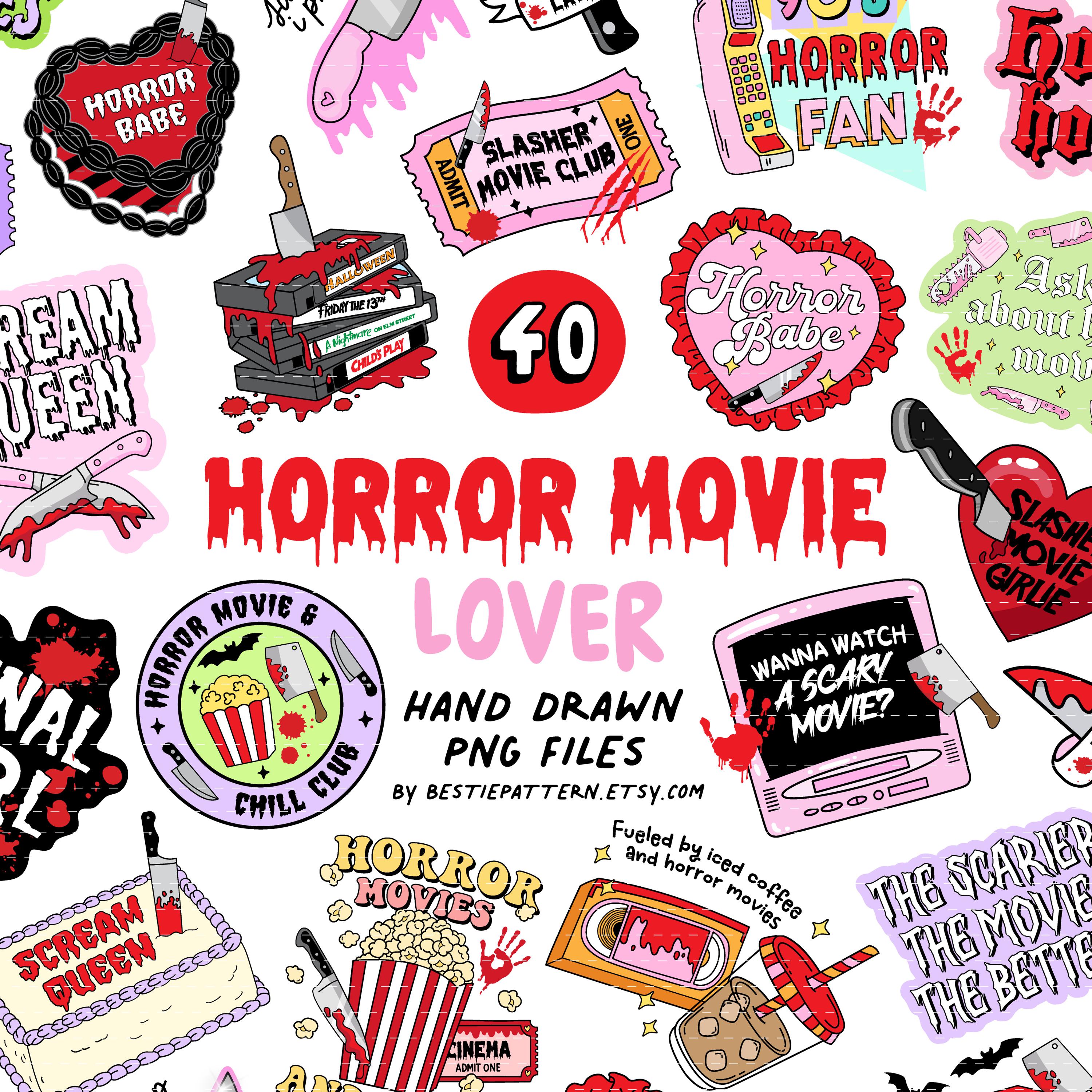 Horror Movie PNG Bundle Horror Girlie Sticker Sublimation Horror Lover ...