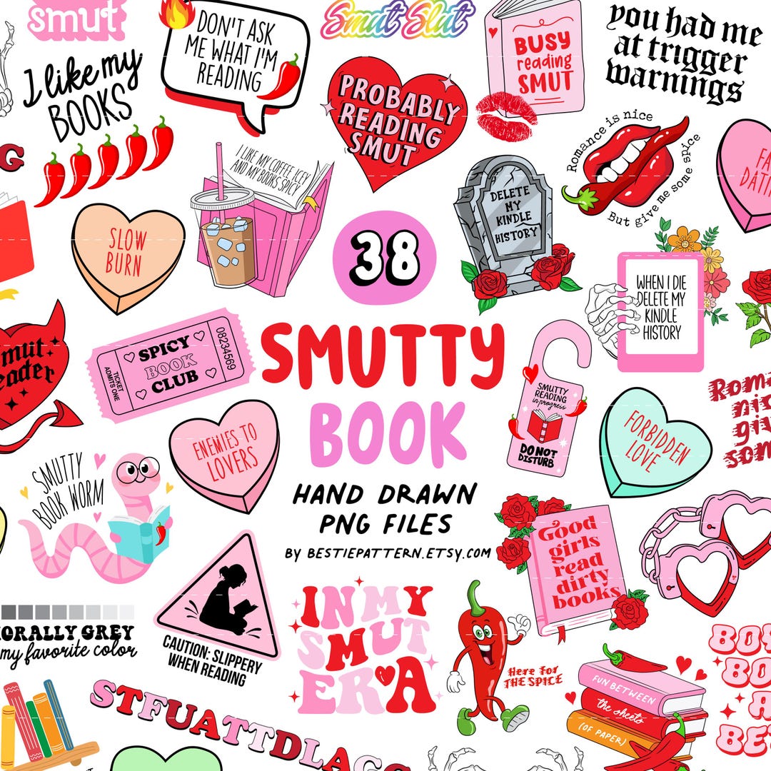Smutty Book Bundle, Book Smut Bundle, Spicy Book PNG, Spicy Book ...