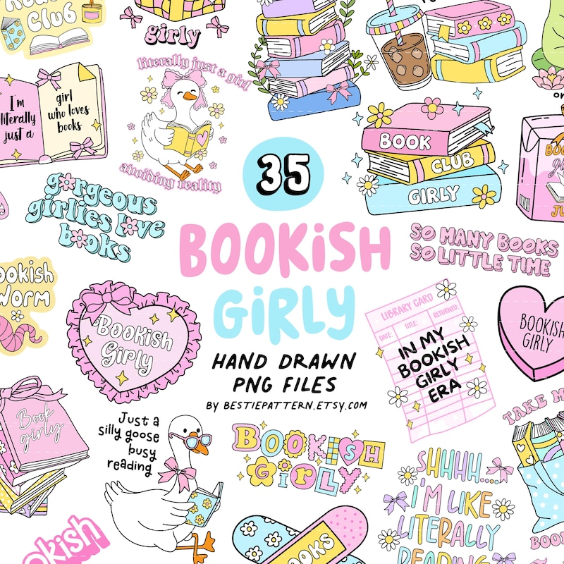 Book Girlies Clipart - Etsy