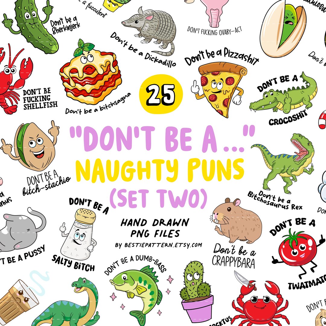 Don’t Be a Dickasaurus PNG Bundle Sarcastic Clipart Sublimation Hippo ...