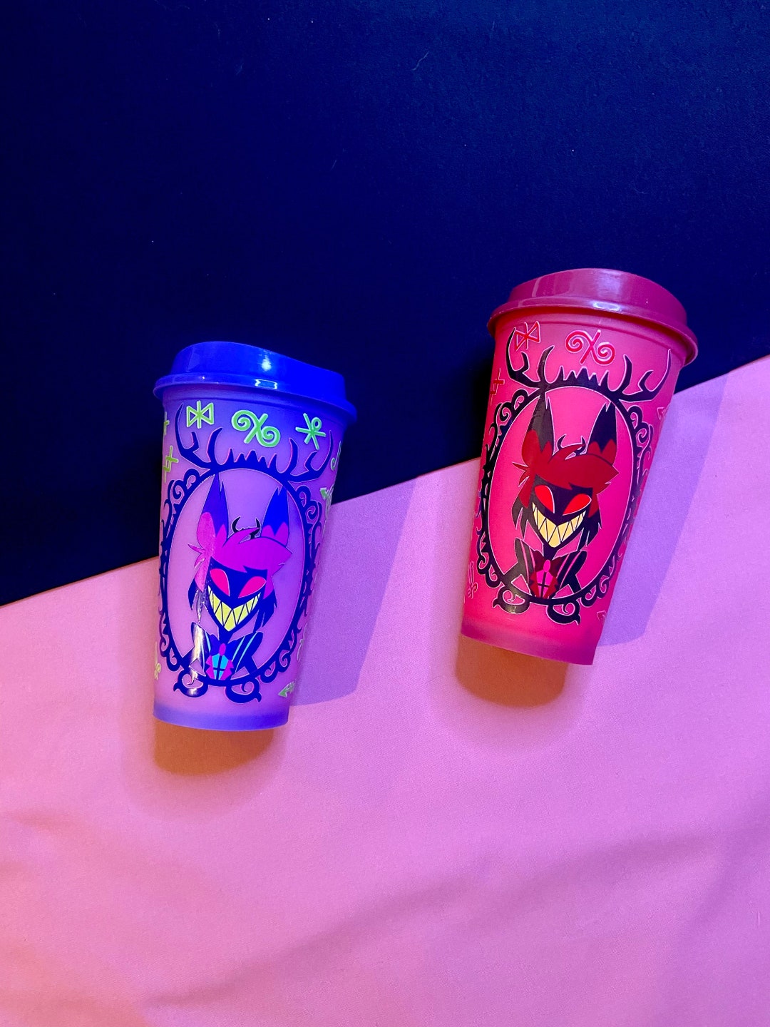 Hazbin Hotel Alastor Lucifer Radioapple Tumbler Milk Box Holographic ...