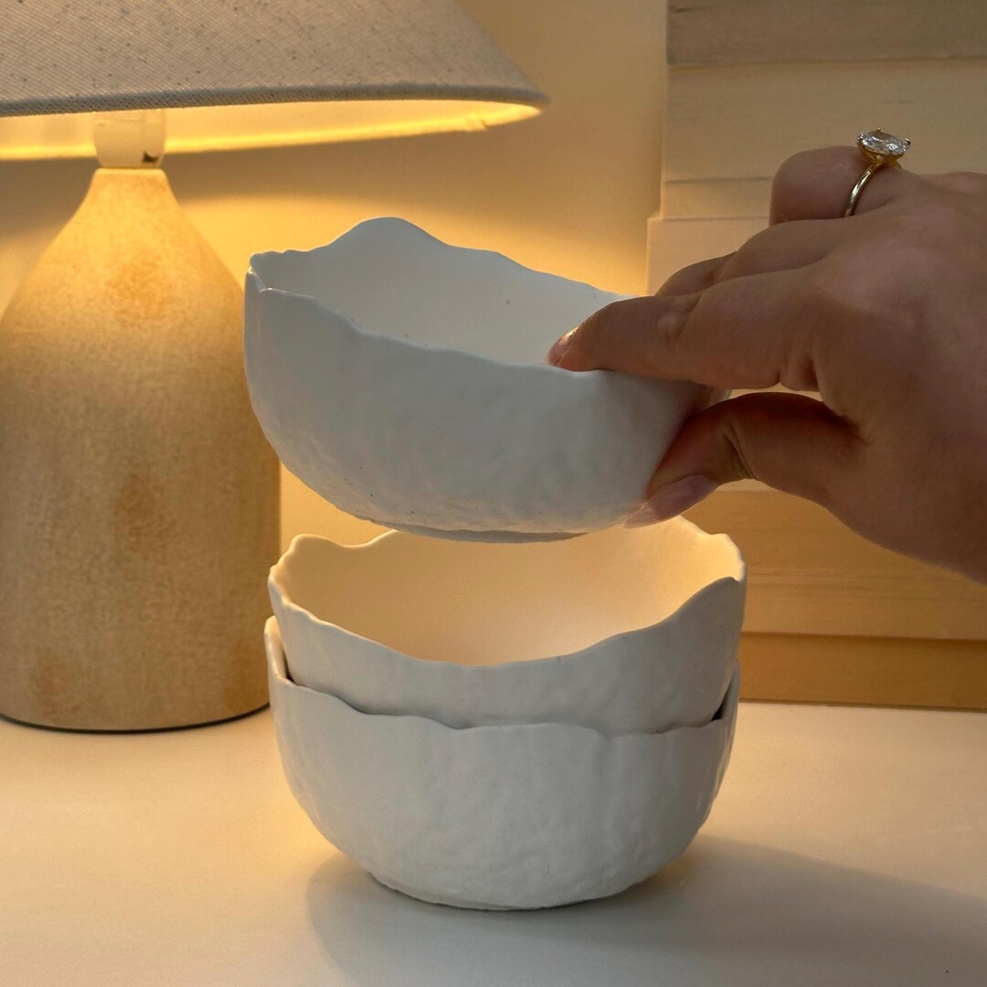 Hammered Irregular Edge Small Dining Bowl | Kitchenware | Sculptural ...