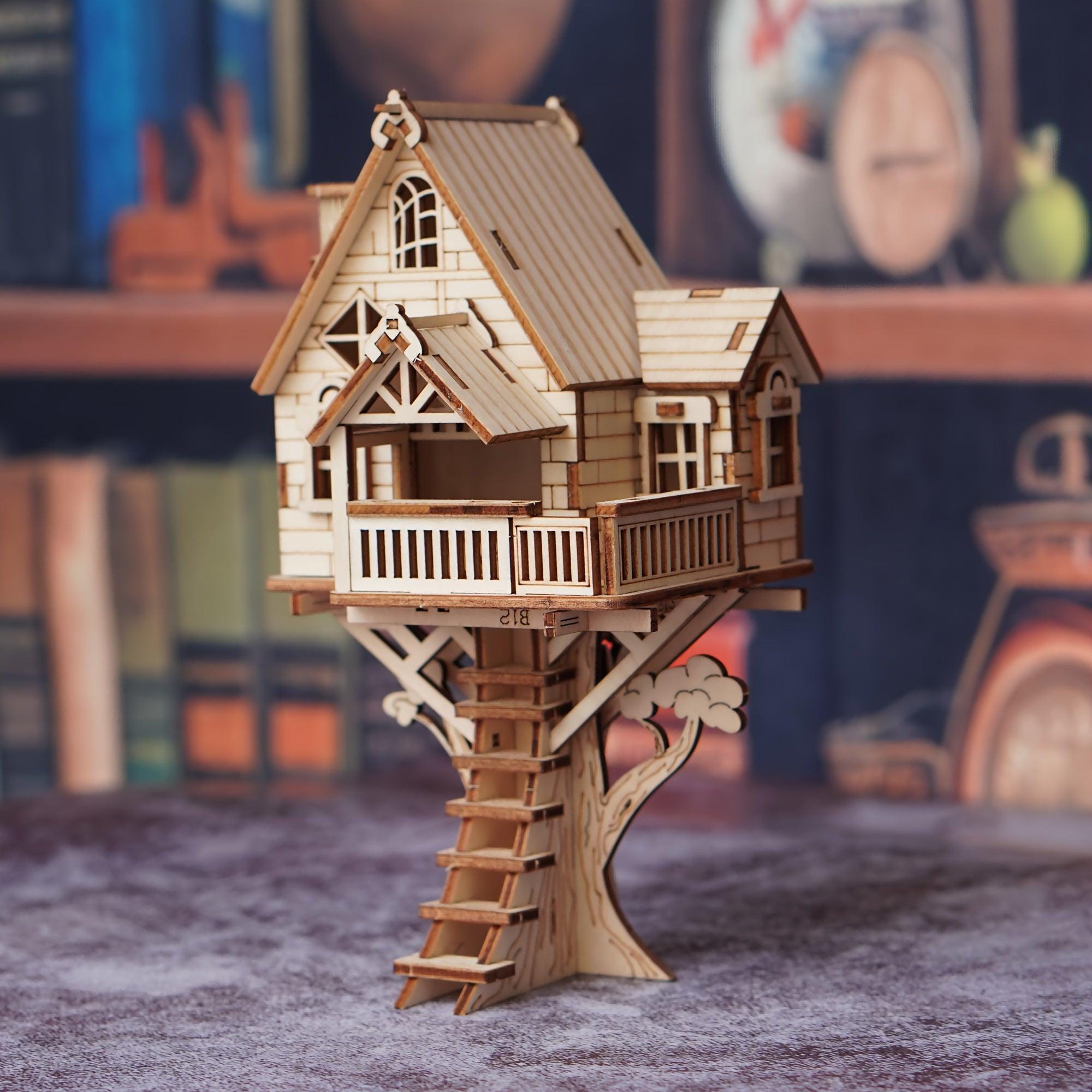 Wooden Treehouse Puzzle Kit, DIY 3D Model Building Set - Etsy