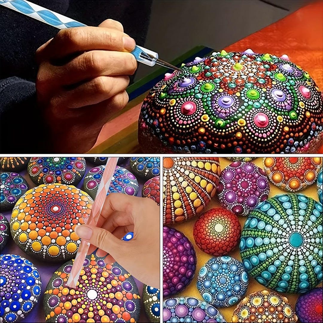 Mandala Rock Painting Kit Complete Art Supplies Set - Etsy