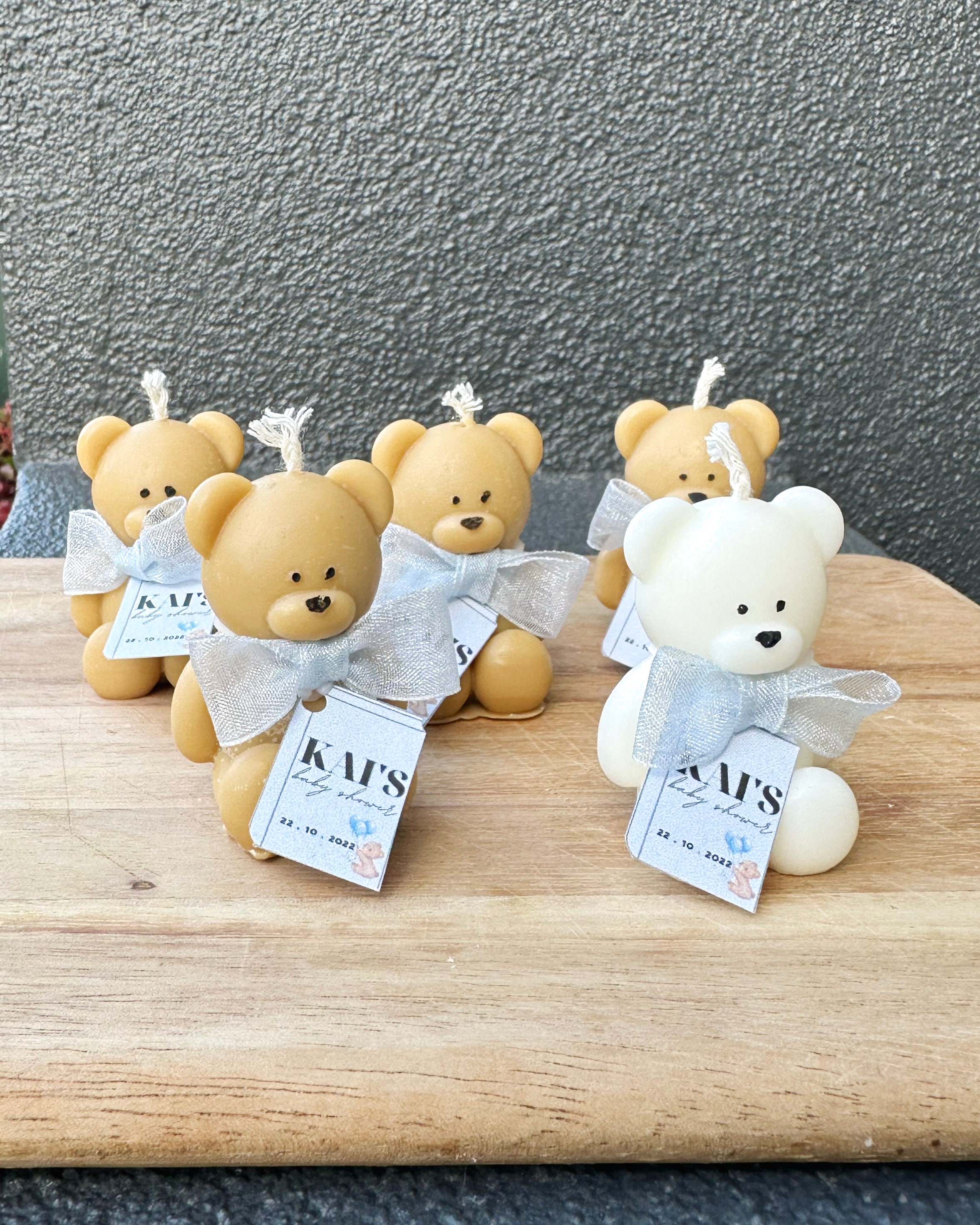 Mini Teddy Bear Candles / Baby Showers / Event Favours / Unscented ...