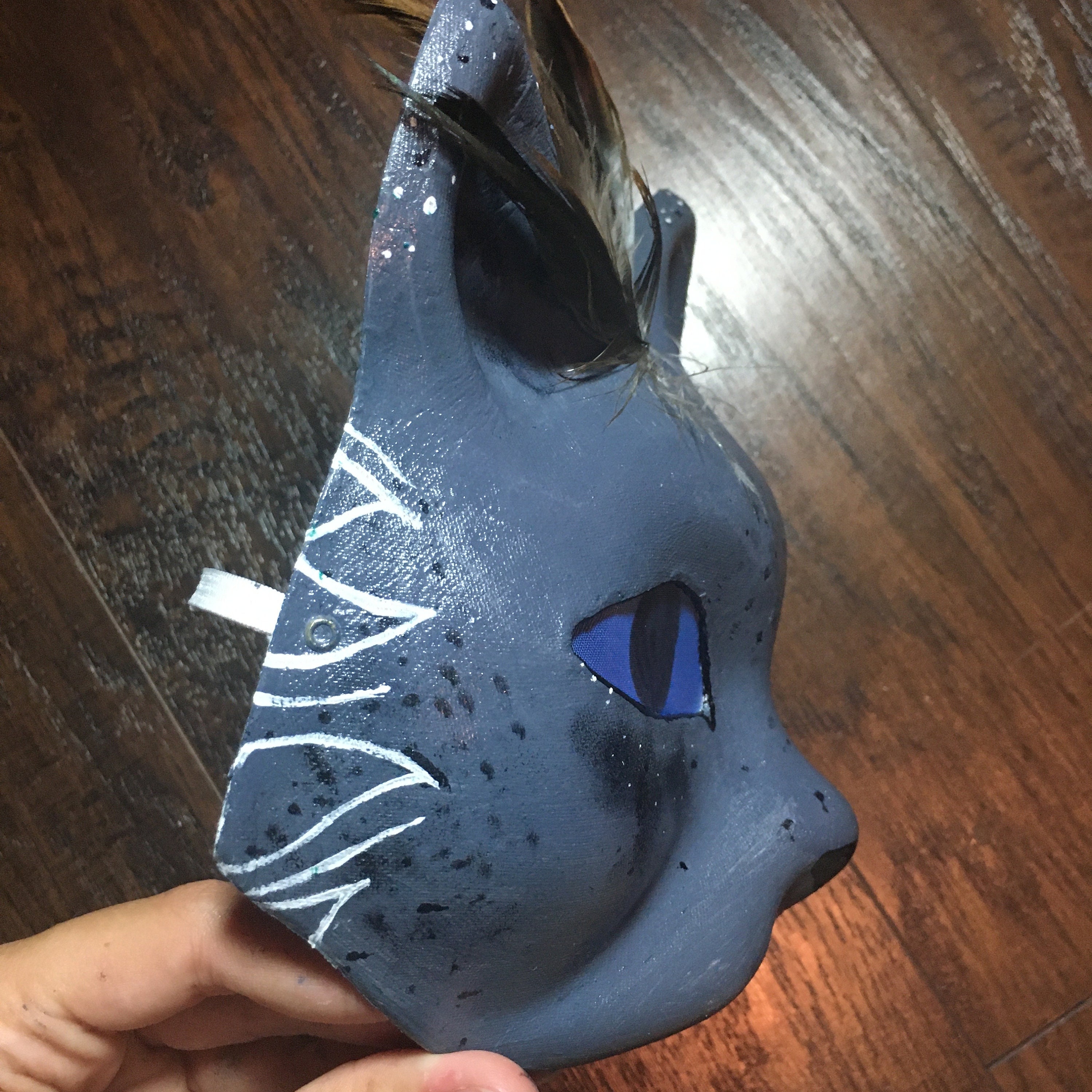 Hand Painted Spotted Cat Mask - Etsy