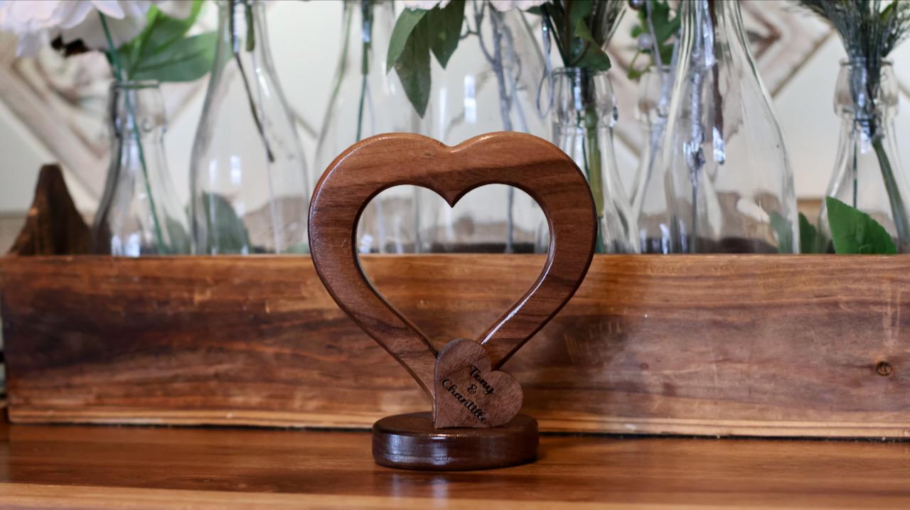 Personalized Wood Heart Decor, Anniversary Gift, Engraved Keepsake - Etsy