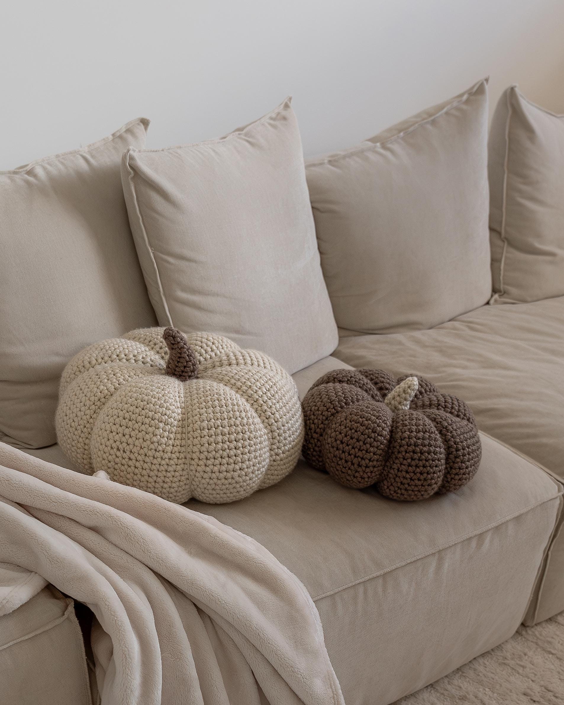 CROCHET PATTERN - Large Pumpkin Cushion Crochet Pattern – Fall Decor ...