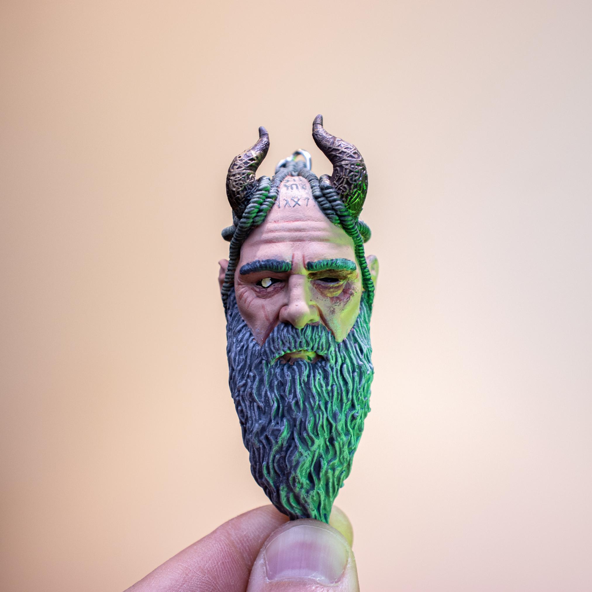 Mimir Resin Keychain: God of War Collectible, Handmade Painting - Etsy