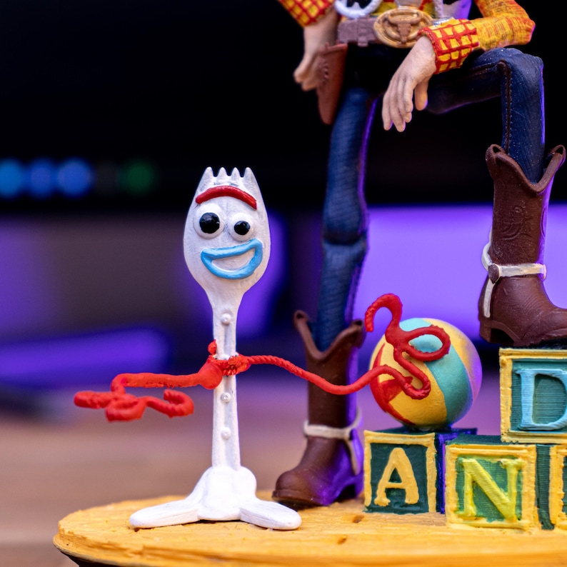 Sheriff Woody & Forky Resin Statue, Toy Story Figure, Handmade Painting ...