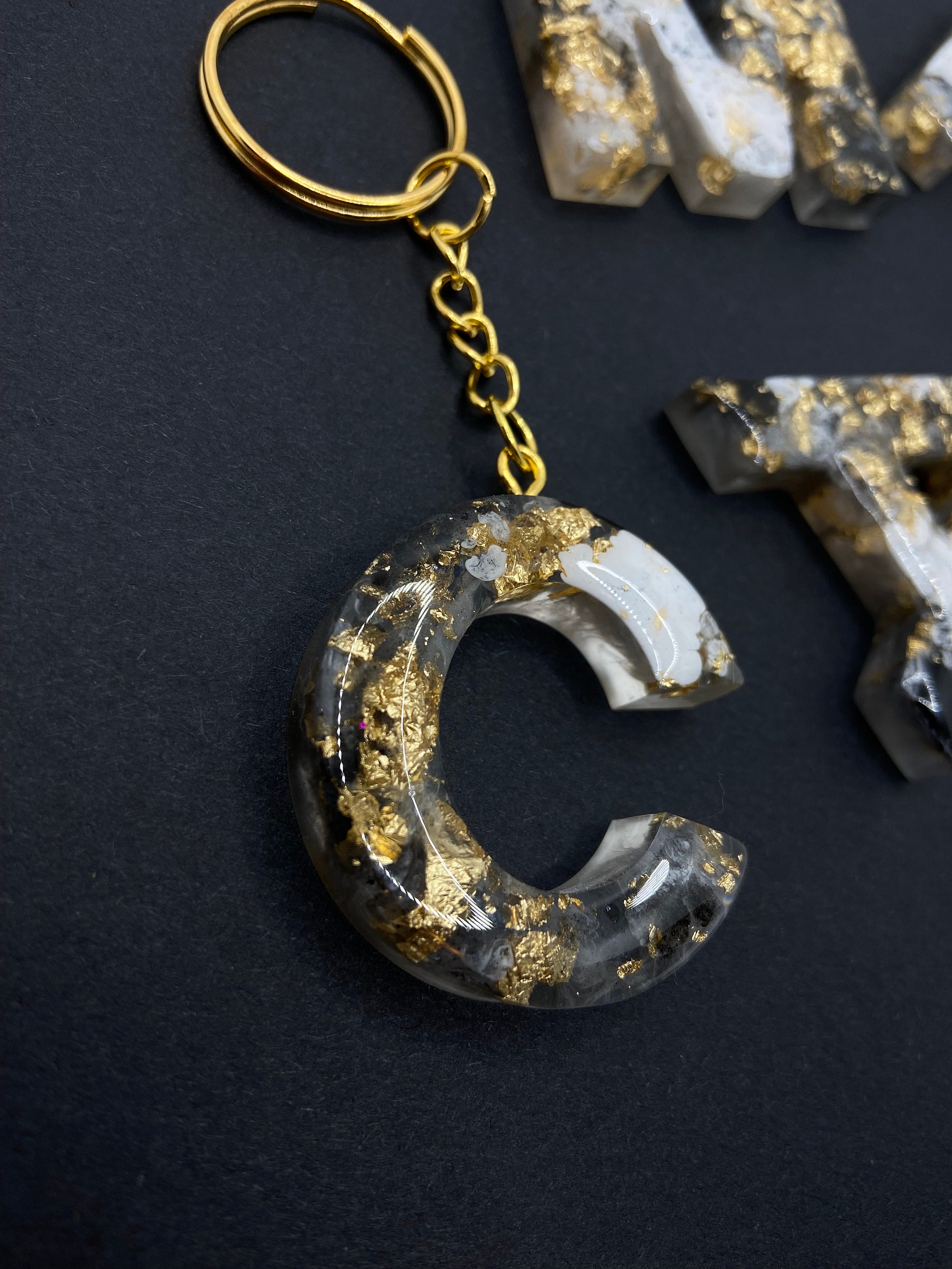 Keychain Made of Epoxy Resin. A Resin Key Chain With a Marble Motif. an ...