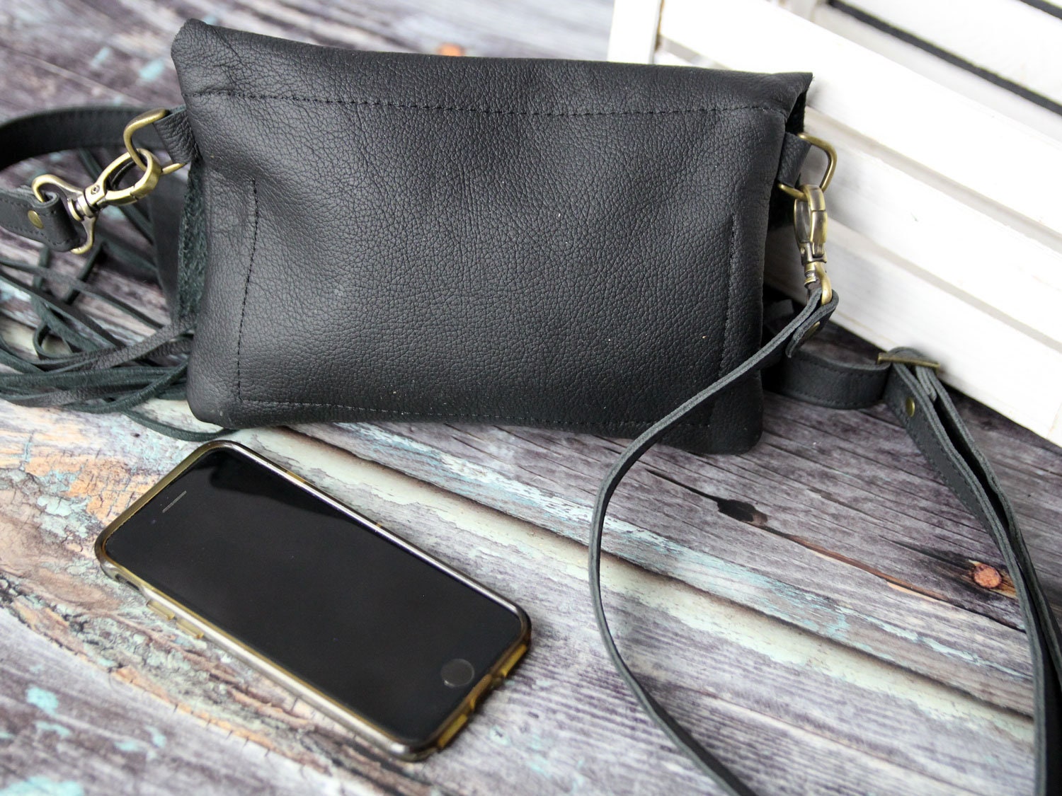 Small Fringe Crossbody Bag Western Purse Black Shoulder Bag - Etsy