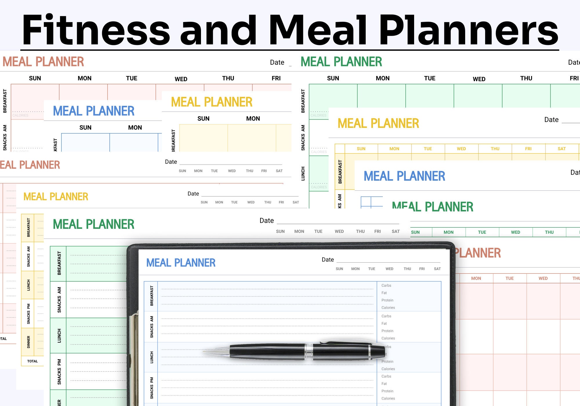 Fitness and Meal Planner Printables - Etsy