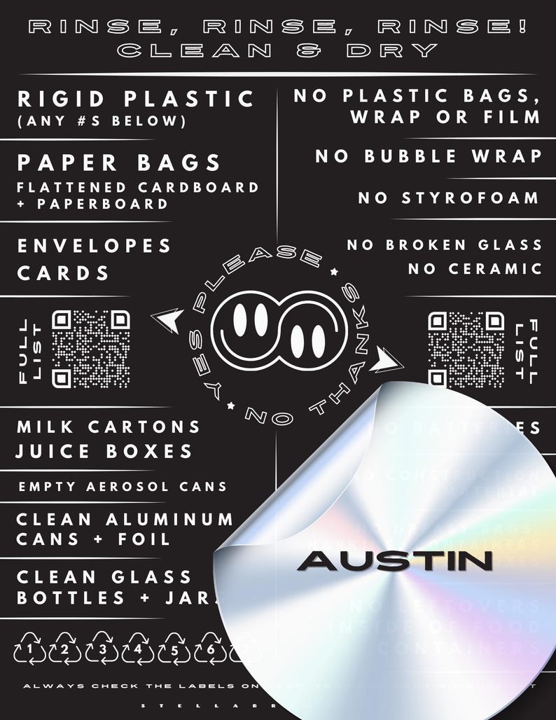 AUSTIN | RECYCLING GUIDE - Etsy