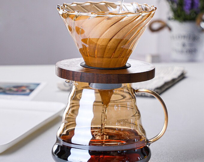 Glass Pour Over Coffee Brewer Set V60 Filter Coffee Server - Etsy Australia