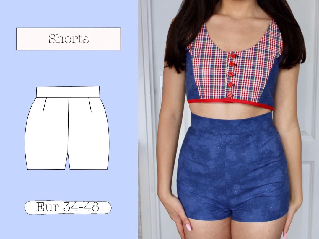 Women Girls Very Short Shorts PDF Sewing Pattern A4 Printable Fifties ...