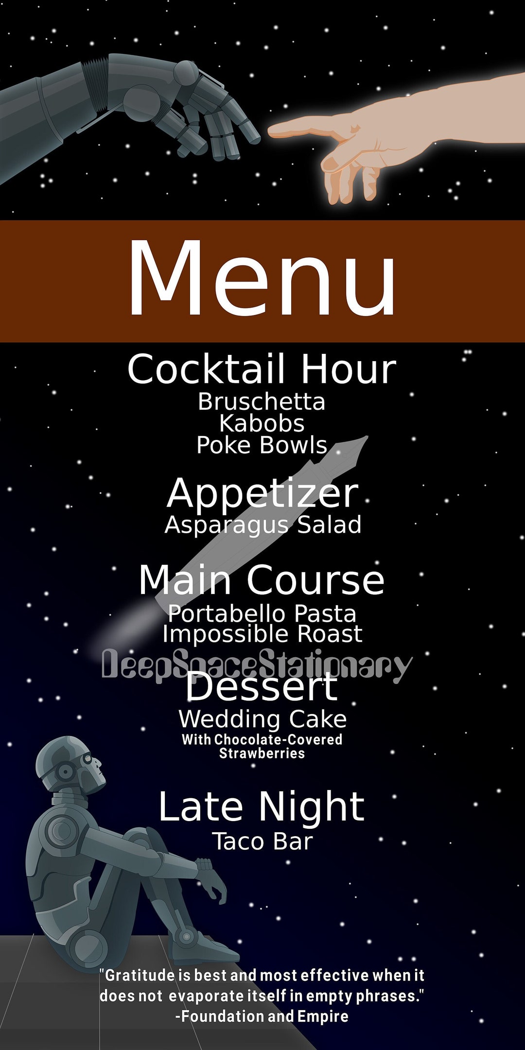 Literary Menu (isaac Asimov) - Etsy