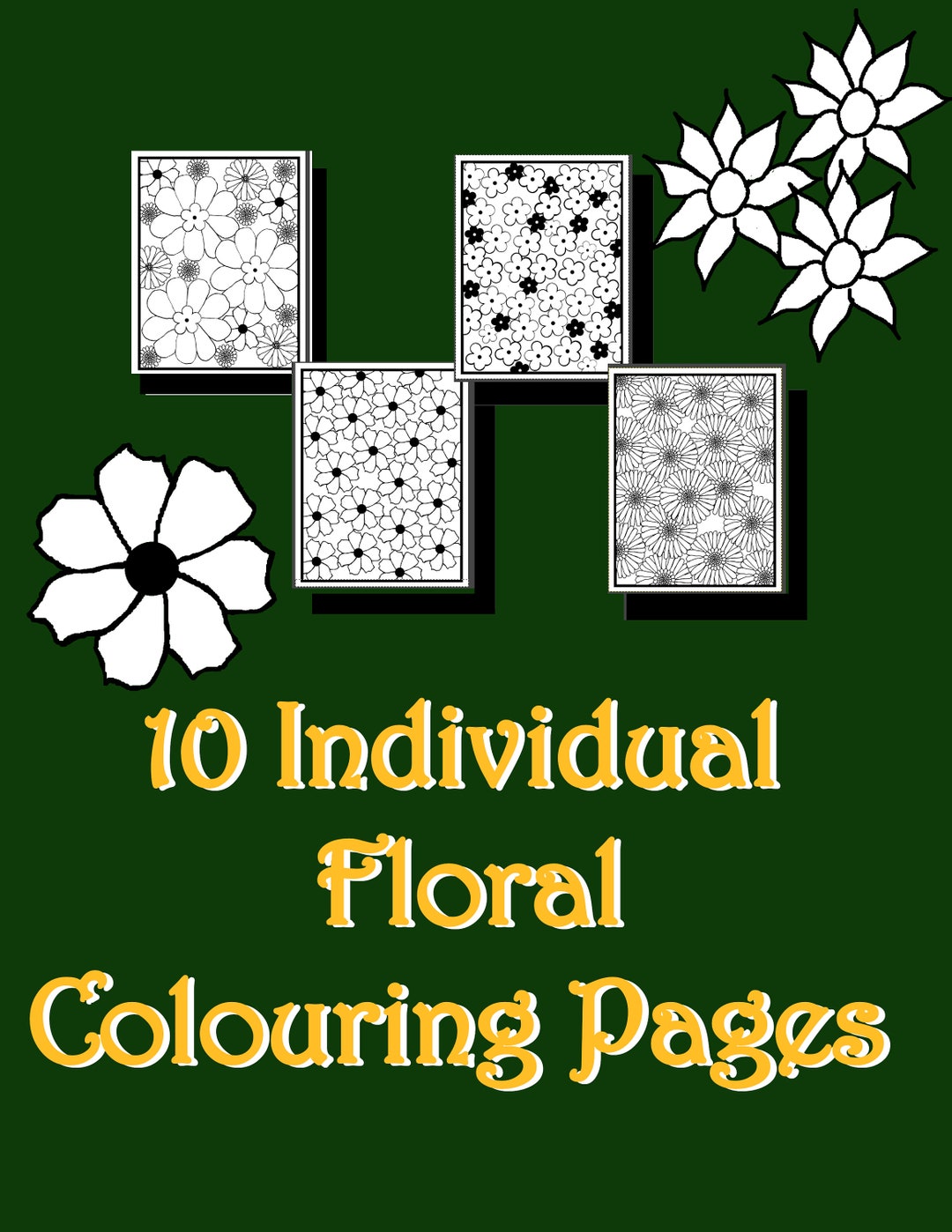 Beautiful Flower Coloring Pages - Floral Colouring Printable - Etsy