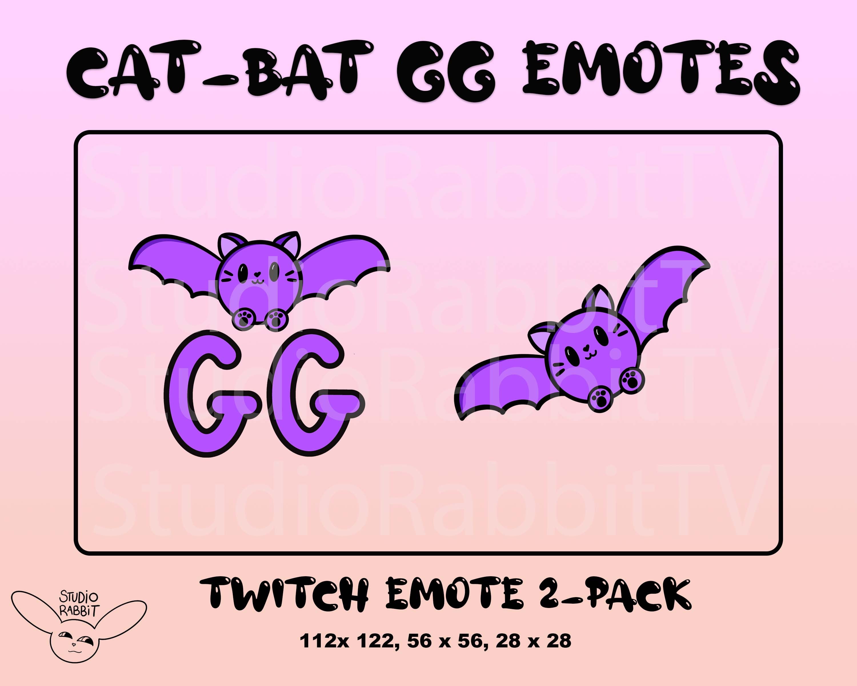 GG Cat-bat Halloween / Twitch Emote / Channel Points - Etsy
