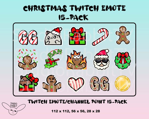 Twitch Christmas Emote Pack / Twitch Christmas Channel Points | Etsy