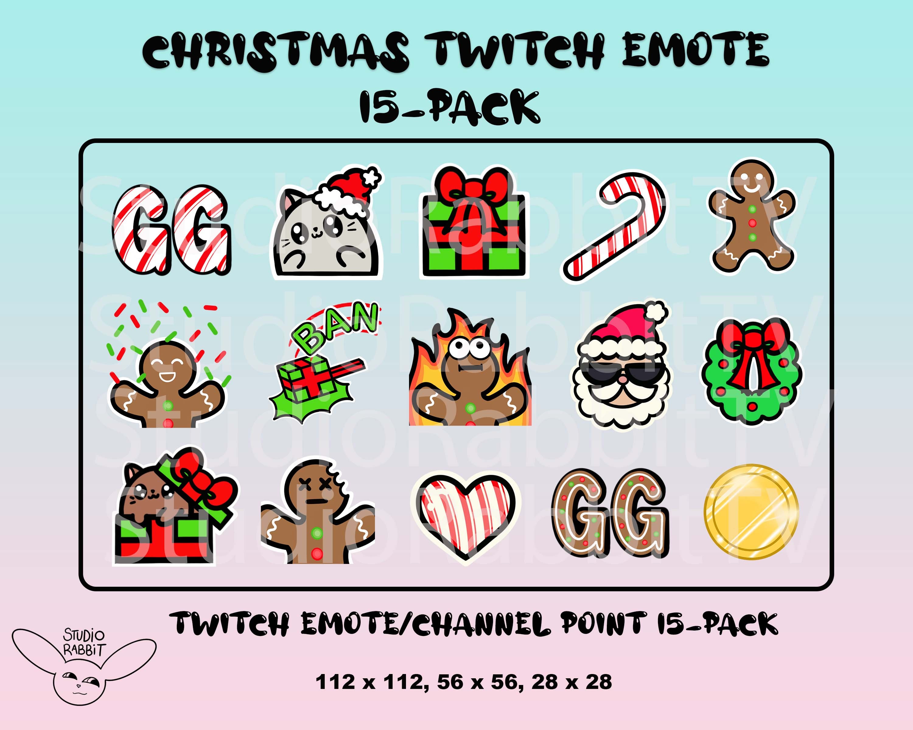 Twitch Christmas Emote Pack / Twitch Christmas Channel Points / Festive ...