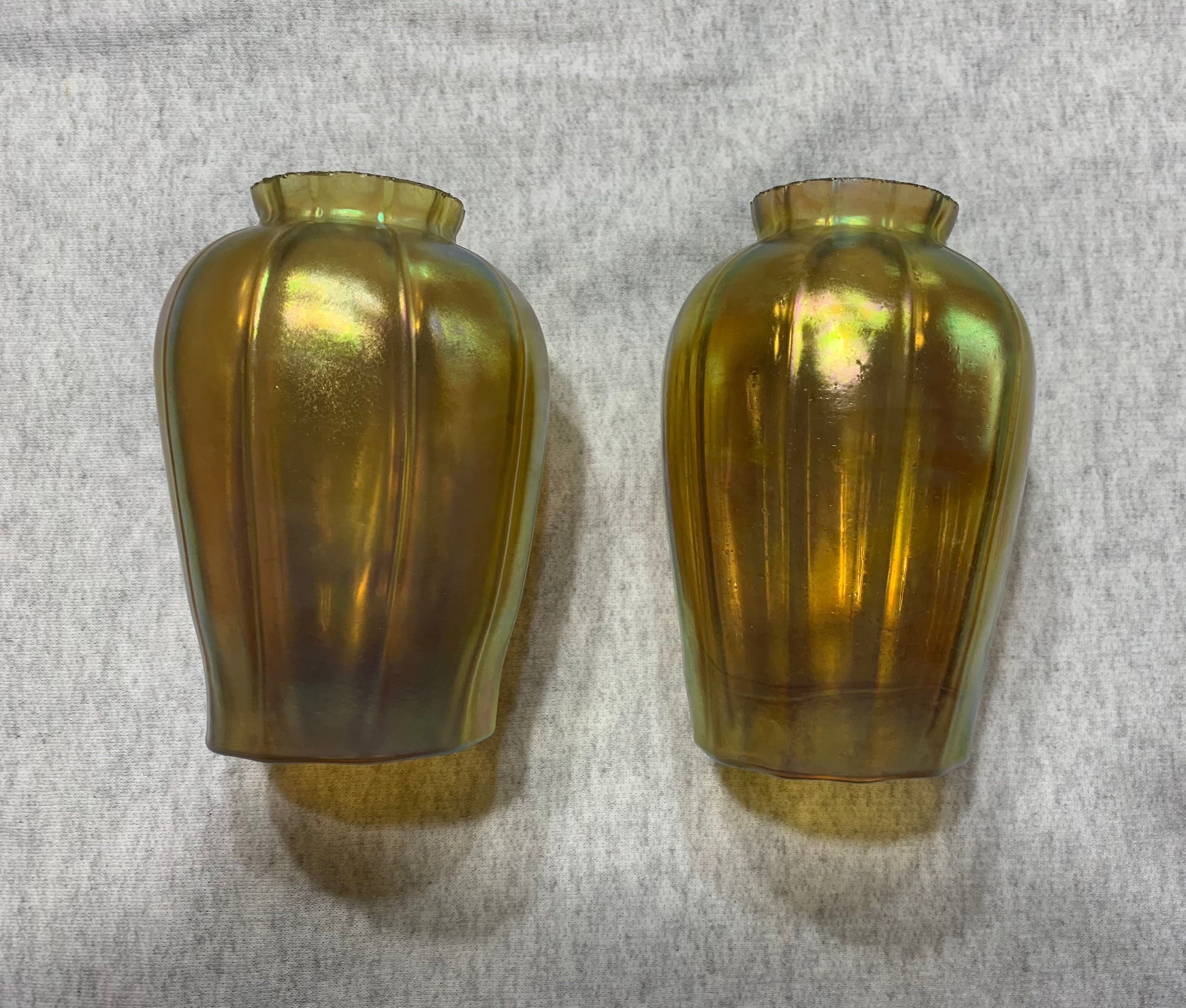 Gold Aurene Art Glass Lamp Shades Tulip Bud Style - Etsy