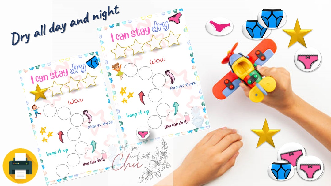 Potty Training Chart, Stay Dry at Night, Behavior Reward Chart ...