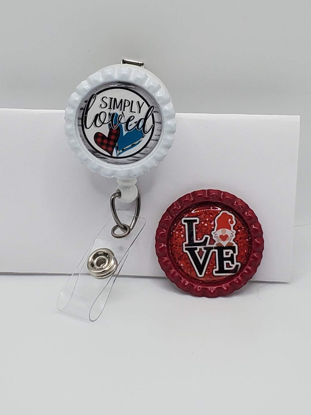 Tomato Red and White Gnome Love Badge Set. Interchangeable Fun Badge ...