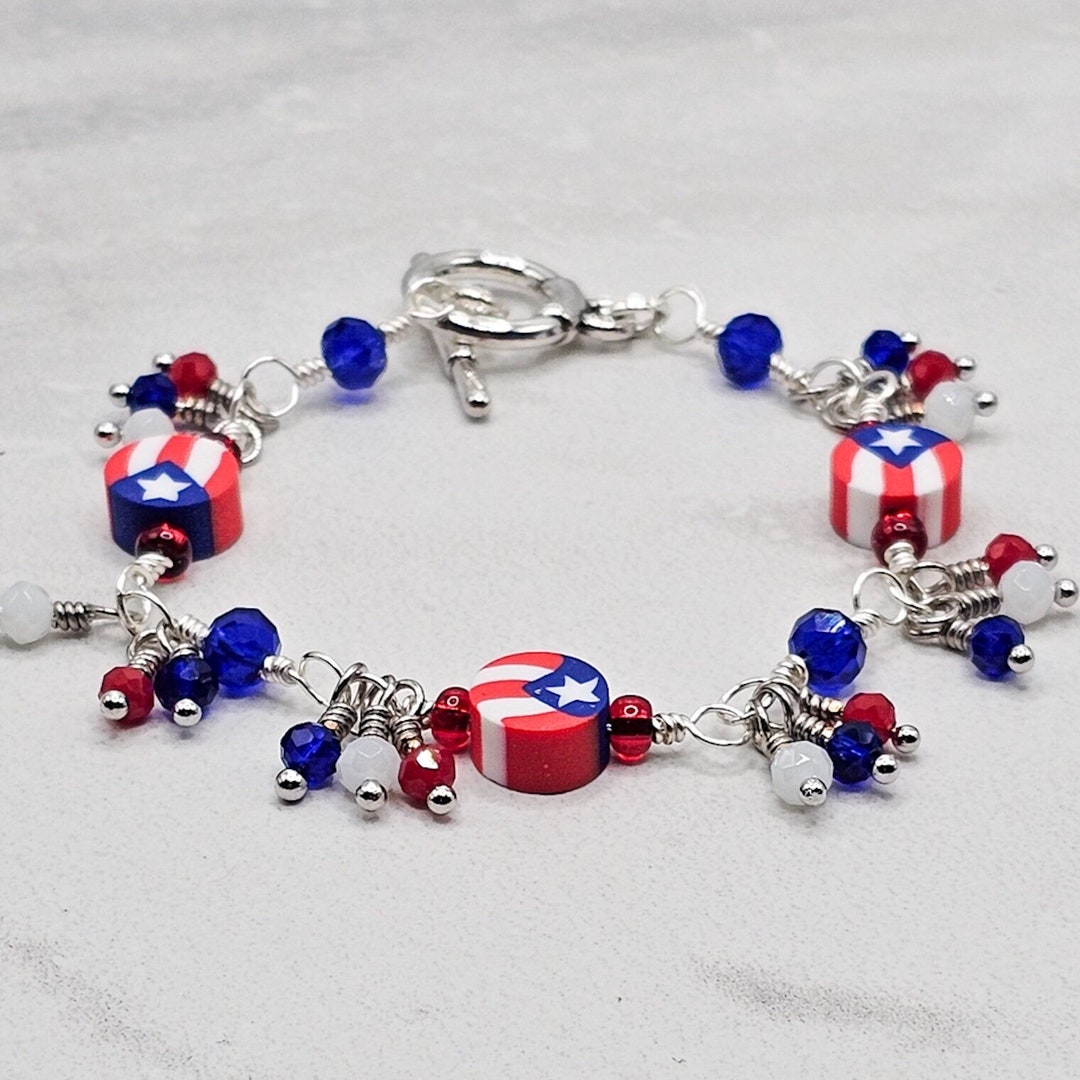 Puerto Rico Bracelet for Women Gold & Silver Toggle Clasp Bracelet ...