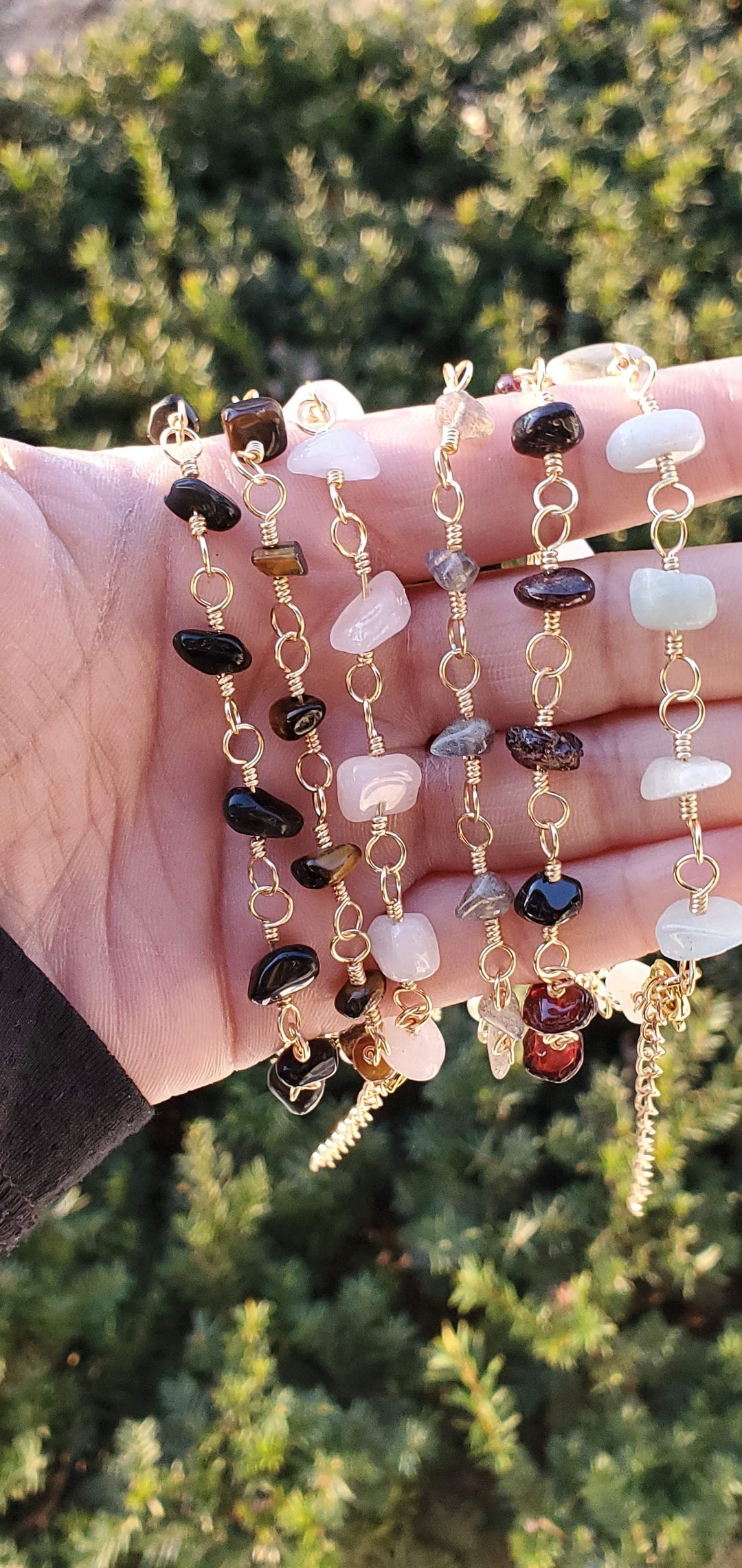 Crystal Chip Anklets. Dainty Gold Anklets for Women. - Etsy