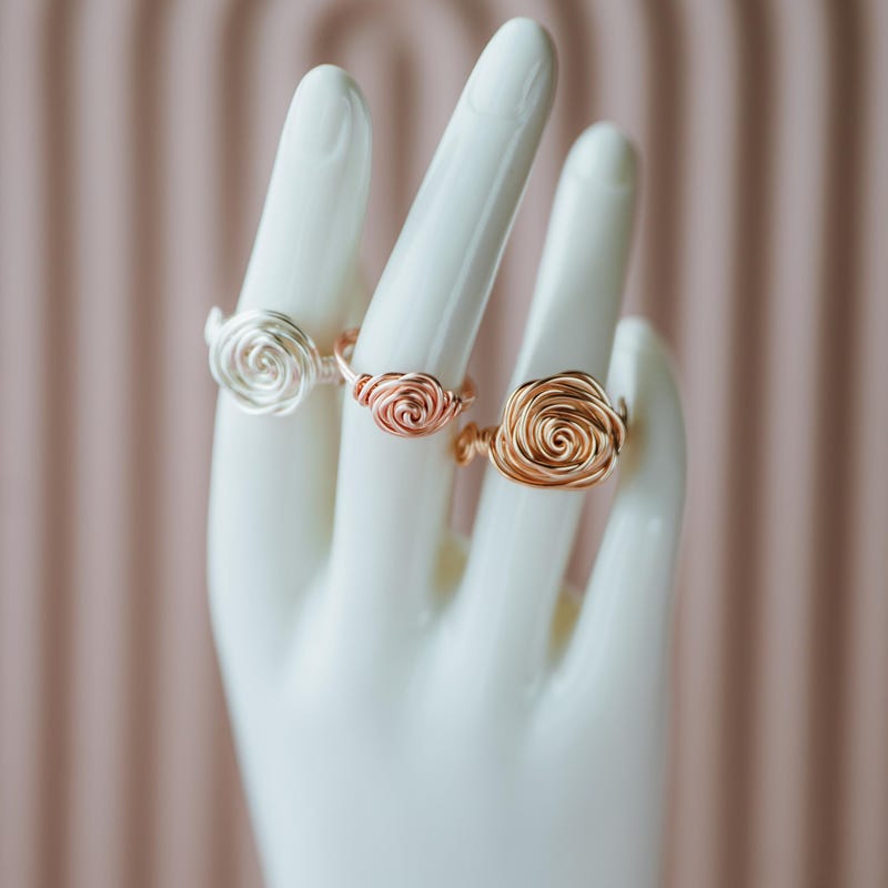 Wire Rose Ring - Etsy