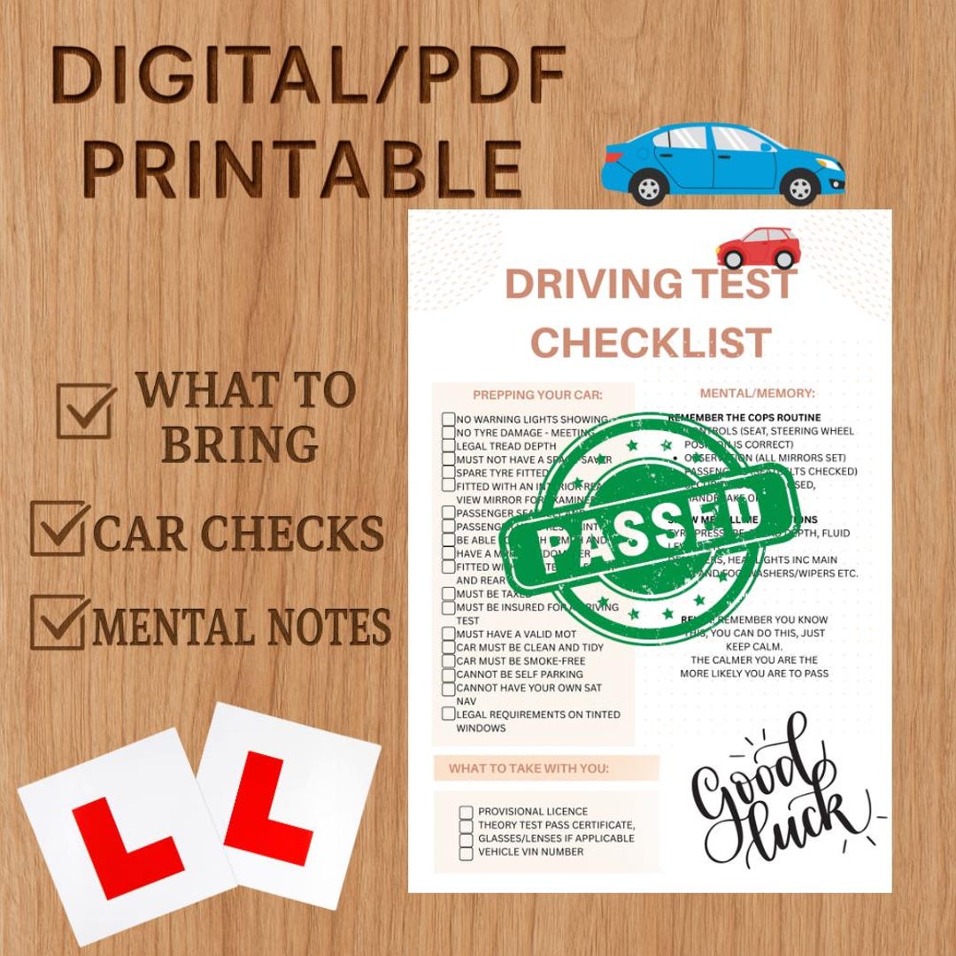 UK Driving Test Checklist | Learner Driver Printable (digital Download ...
