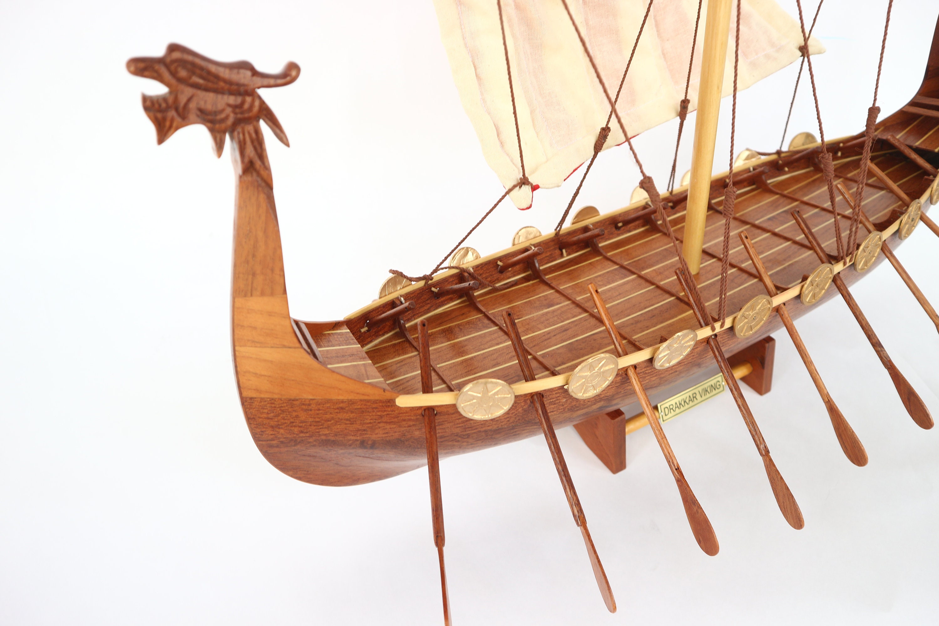 Tranditional Boat Model Drakkar Viking Handcrafted 60cm Length Holiday ...