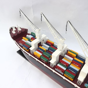 Handcrafted Cargo Ship Model 39" - Commercial Container Ship With ...