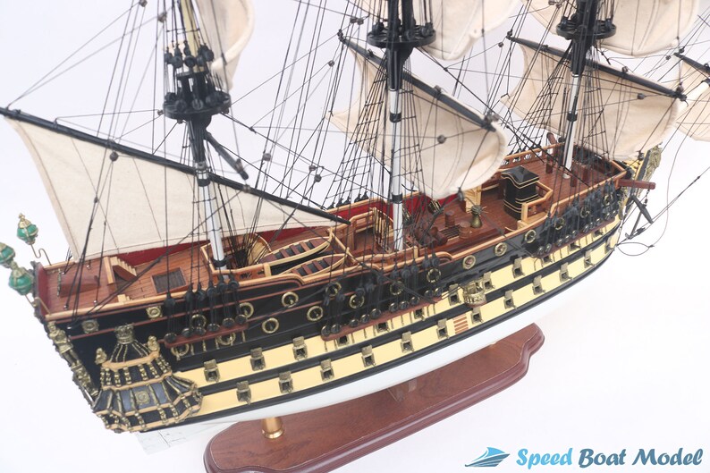 Hms Prince Painted Tall Ship Model 37" - Warship Replica - Etsy