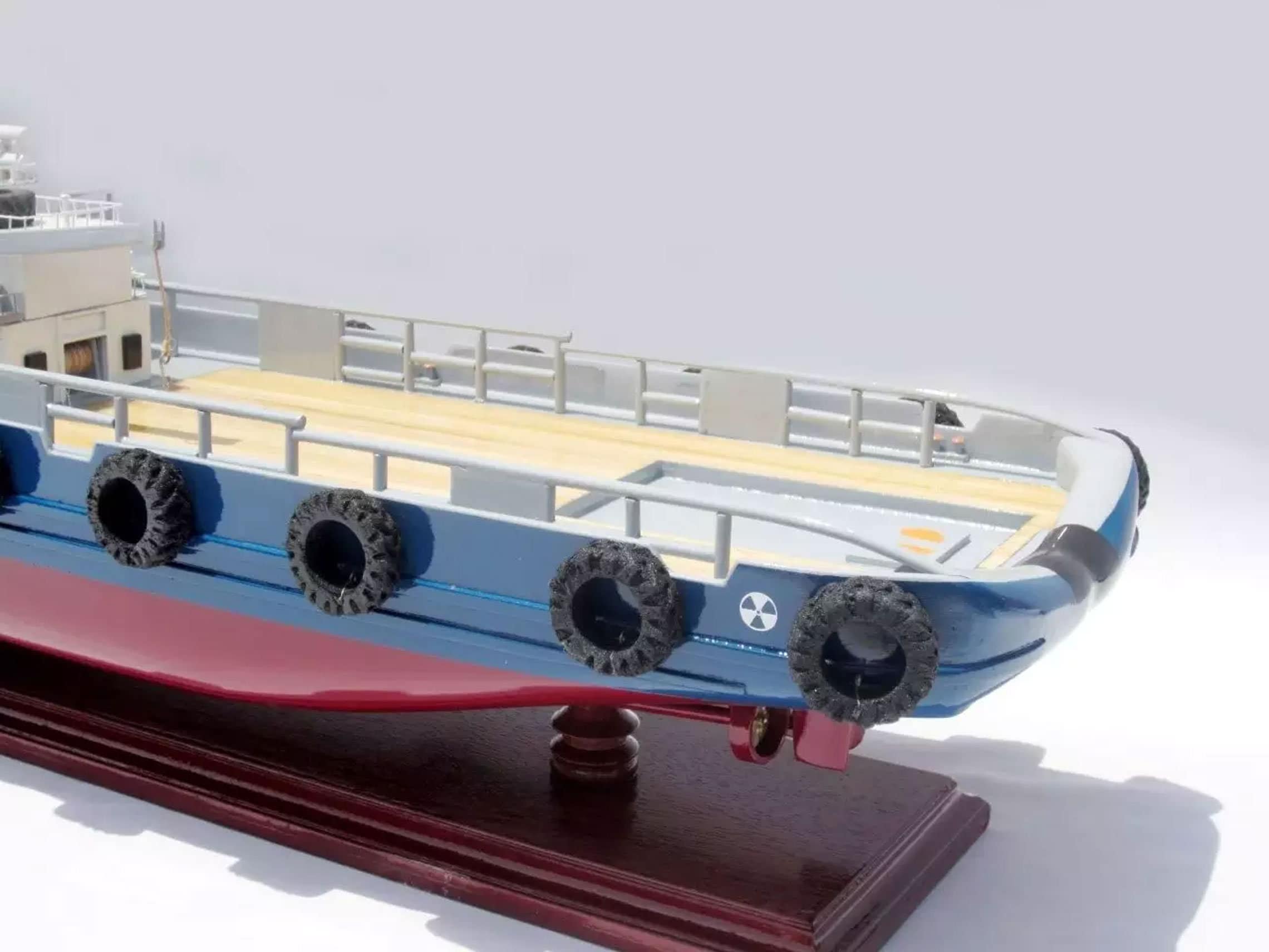 Handcrafted Offshore Support Vessel Model: Wooden Fishing Boat (27.5 ...