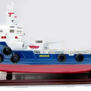 Handcrafted Offshore Support Vessel Model: Wooden Fishing Boat (27.5 ...