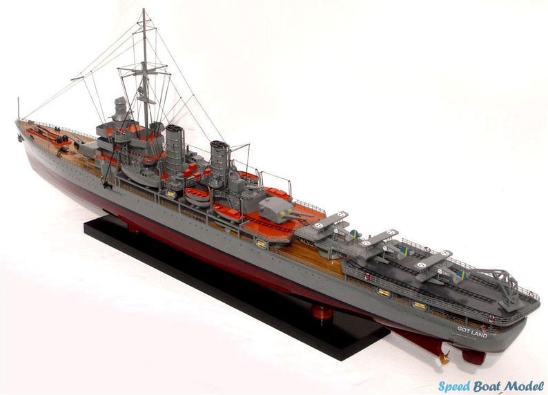 HMS Gotland Seaplane Cruiser Ship Model 39.3″ - Hswms Gotland Aircraft ...