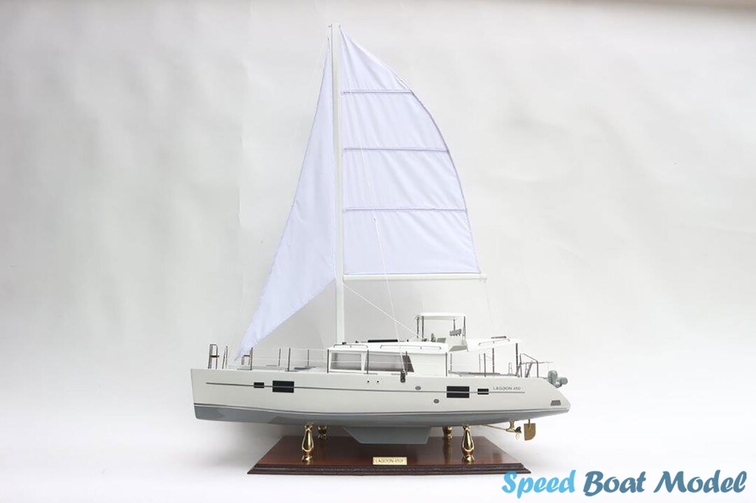 Lagoon 450F Catamaran Modern Yacht Model 27.5″ - Boat Model Gift ...