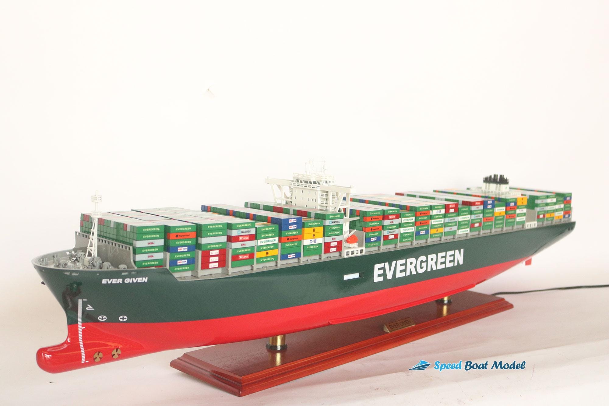 Ever Given Boat Model With Light, 39.3" Wooden Container Ship - Etsy