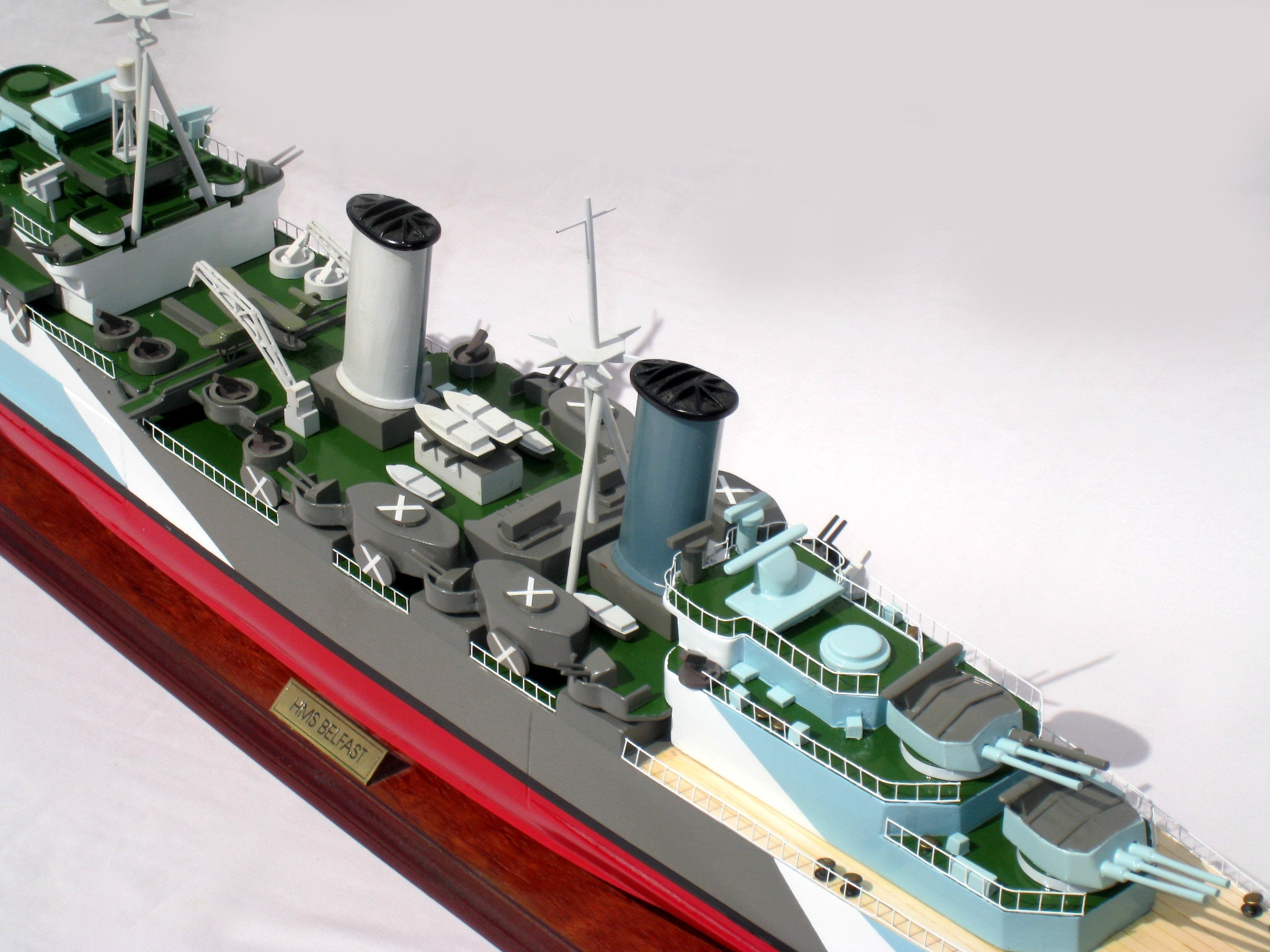 Hms Belfast Warship Model 40": Handcrafted Red Hull - Etsy UK