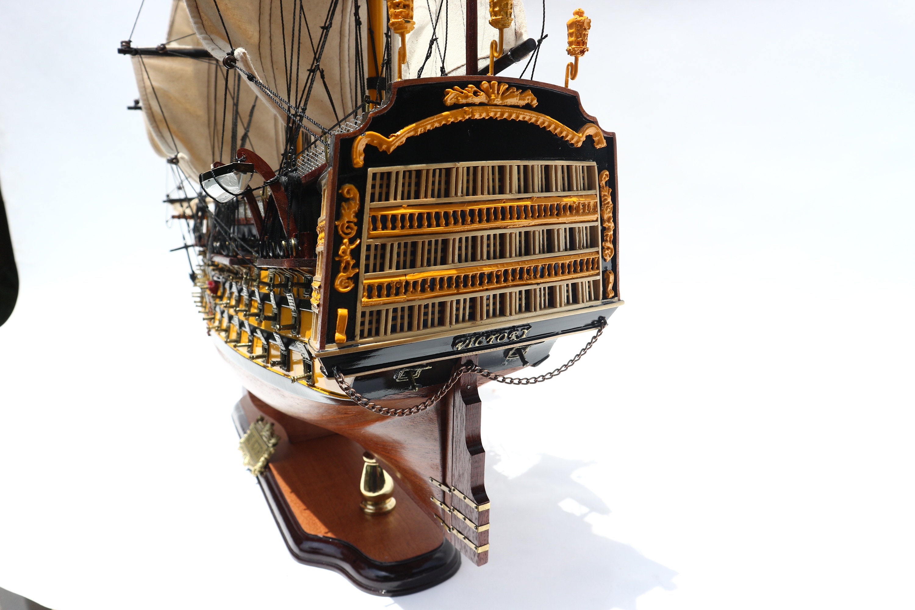 HMS Victory Painted Tall Ship Model - 23.6" Interior Decoration - Etsy ...